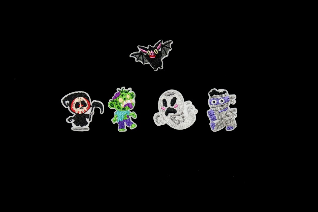 Ghost Patch, Zombie, Death, Bat, Mummy, Iron on Patch, Embroidered ...