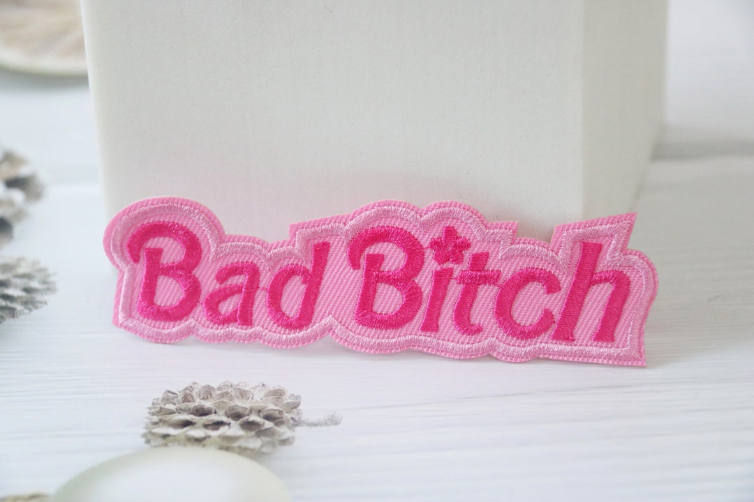 Bad Bitch Patch, Pink, Word Patch, Iron on Patch, Embroidered Patch ...