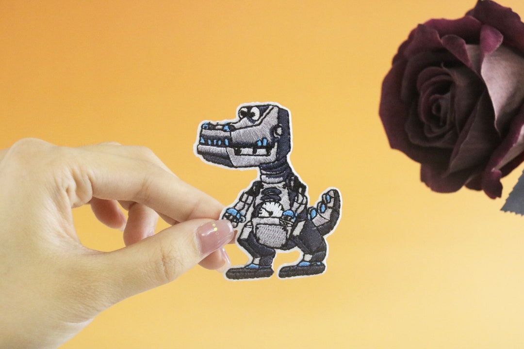 Mechanical T-rex Patch,dinosaur Patch, Iron on Patch, Embroidered Patch, Applique, Iron on ...