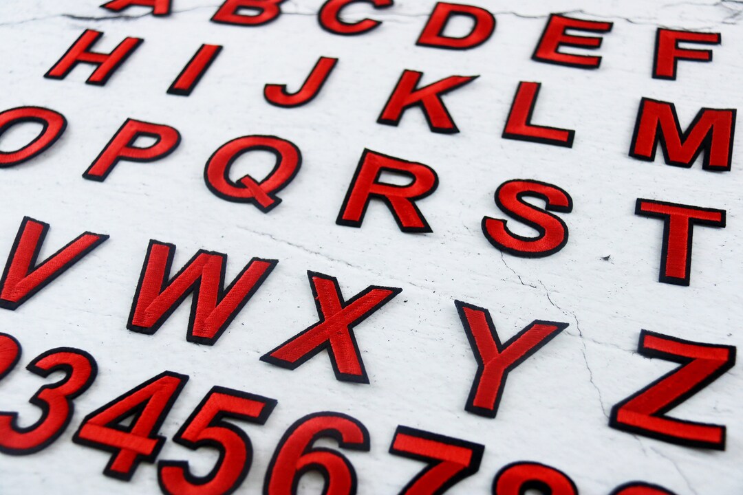 Red Letters Patch, Personalized Letters Patch, Number Patch, Iron on ...