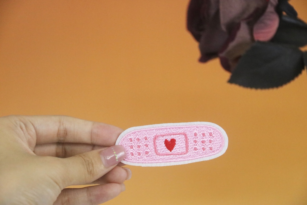 Pink Band-aid Patch, Heart Patch, Iron on Patch, Embroidered Patch ...