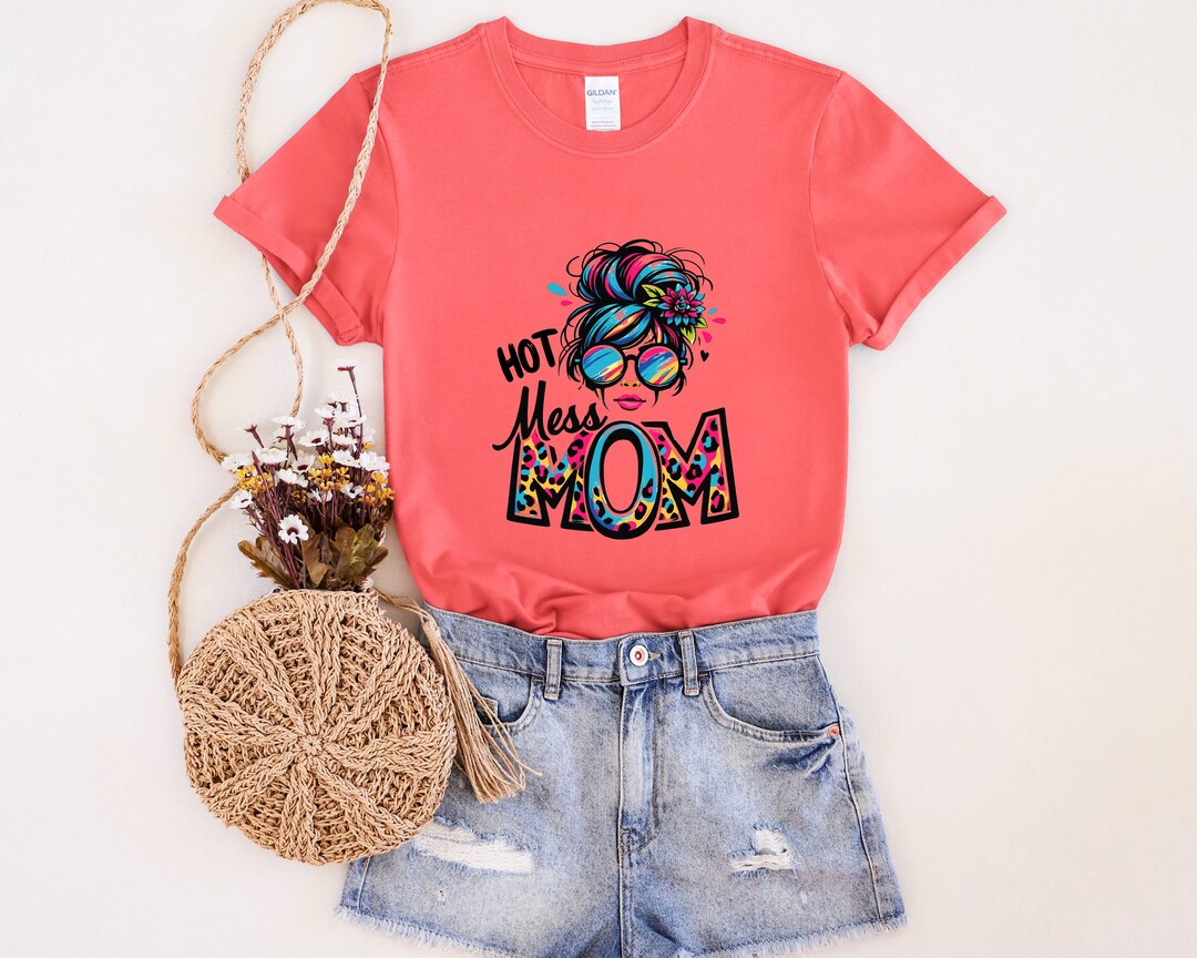 Hot Mess Mom Messy Bun, Hot Mom Shirt, Funny Mom Shirt, Pregnancy Shirt ...