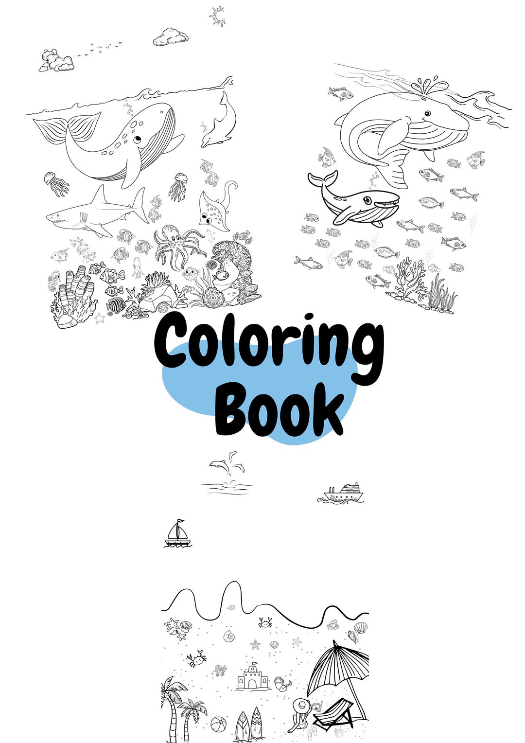 Coloring Book ocean - Etsy