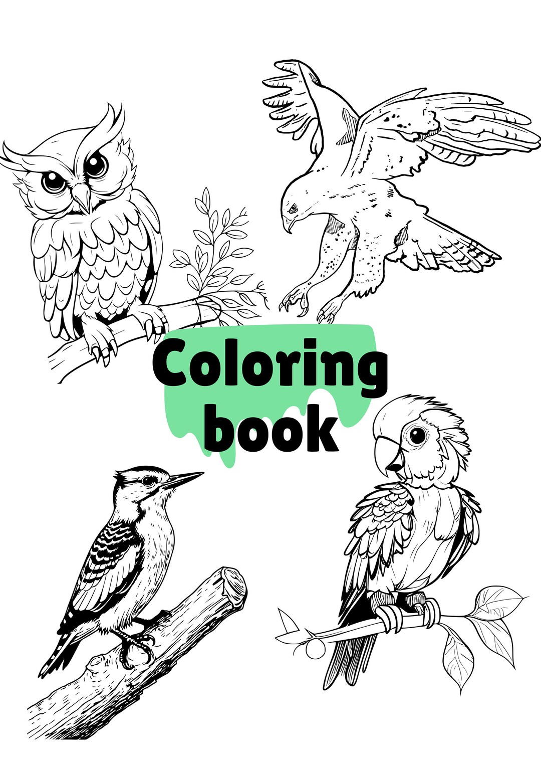 Bird-themed Coloring Book for All Ages: Relaxing and Creative Art ...