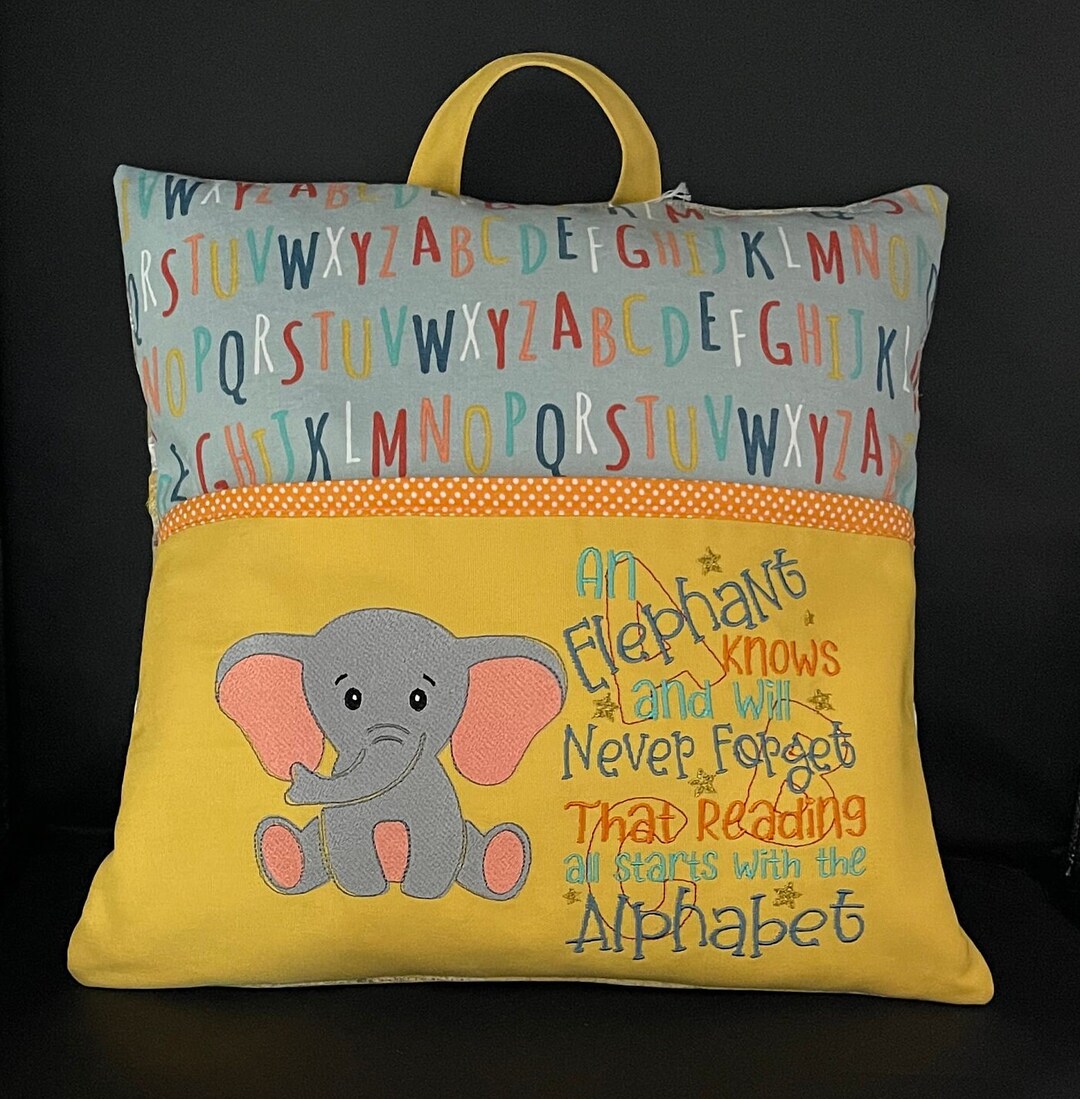Elle the Elephant Reading Pillow - Etsy