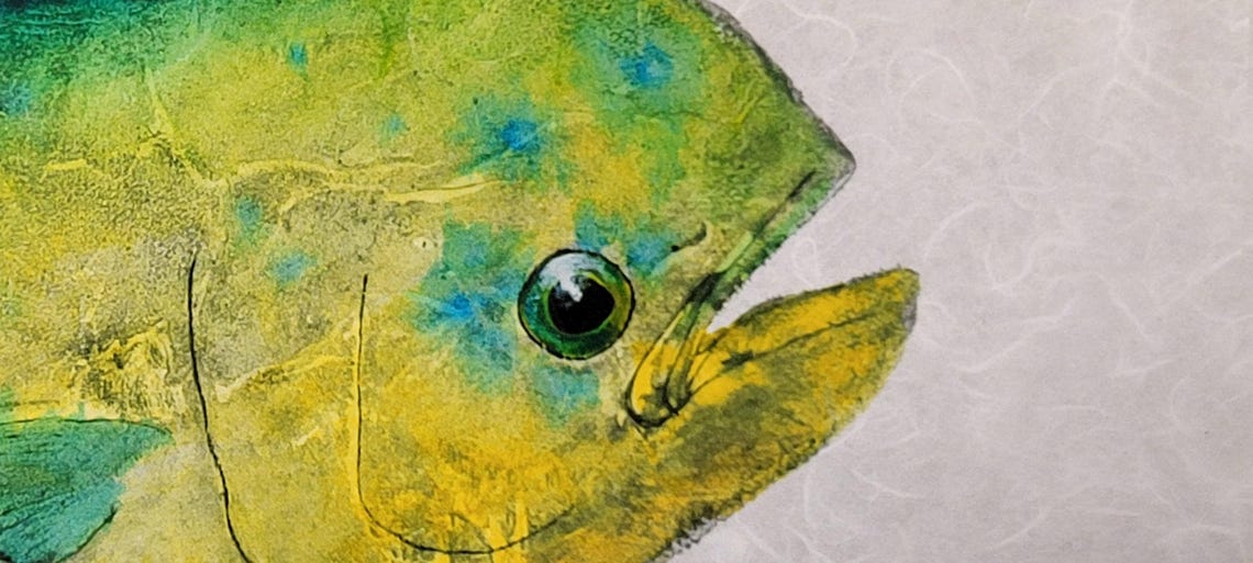 Mahi Mahi Gyotaku (color) - Limited Edition Reproduction, Unframed. - Etsy