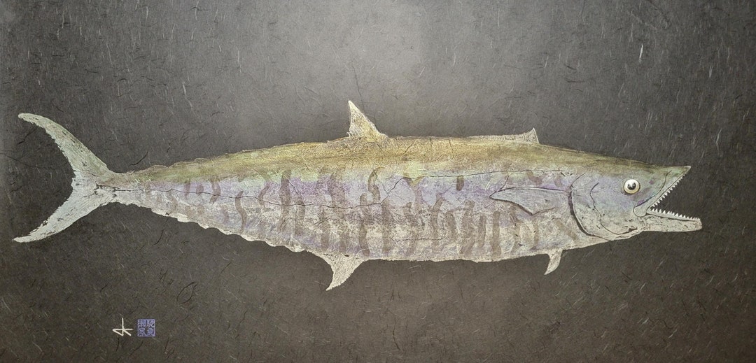 Kingfish Gyotaku - Original, Unframed. 20"x39" - Etsy