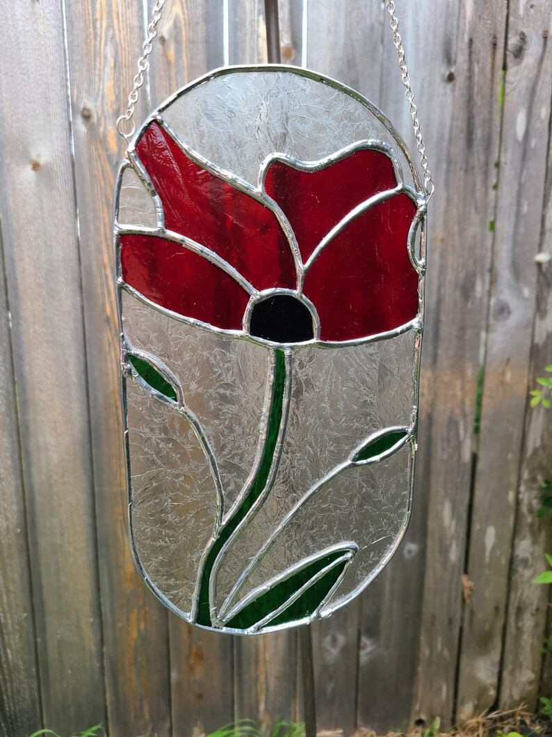 Texas Poppy Stained Glass Pattern - Etsy