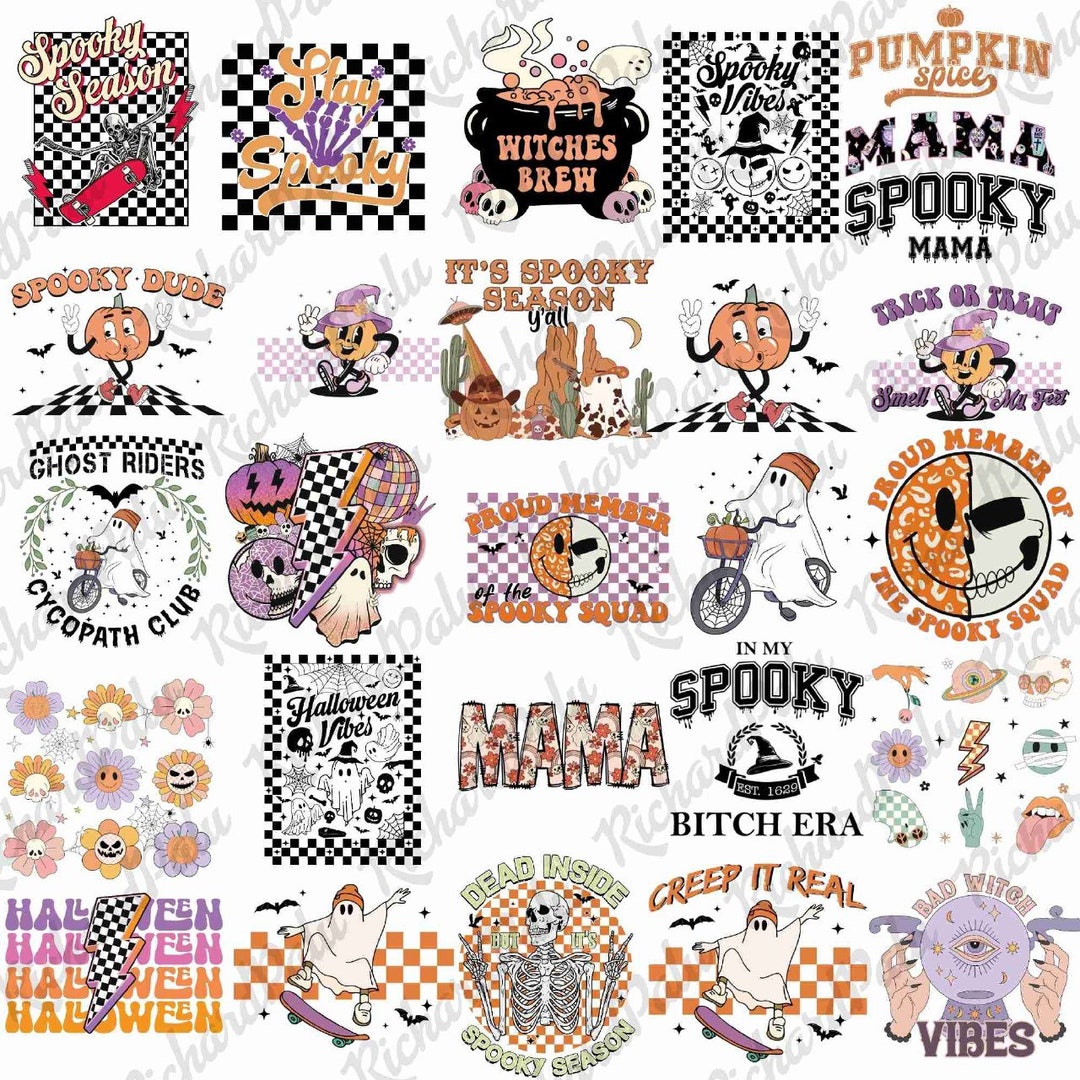 Retro Halloween Png Bundle, Spooky Season Png, Halloween Shirt Png ...