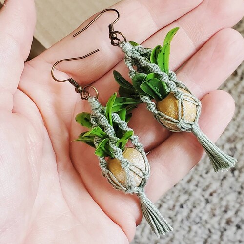 Hanging Plant Earrings | Etsy