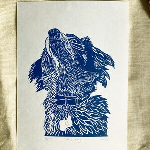 Hand Printed Little Dog Linocut - Etsy