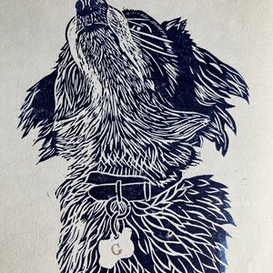 Hand Printed Little Dog Linocut - Etsy