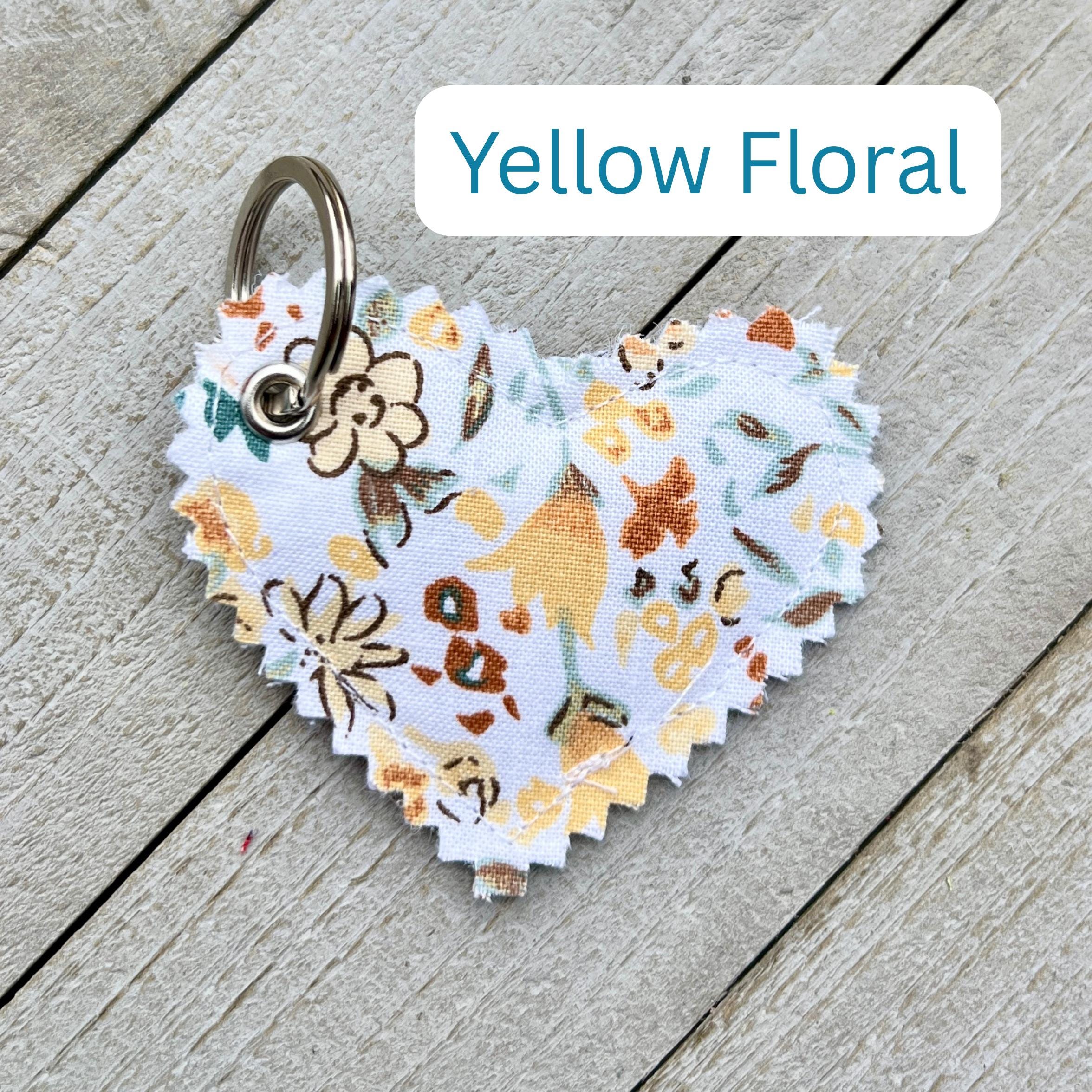 Heart Bag Charm - Cotton Floral - Etsy