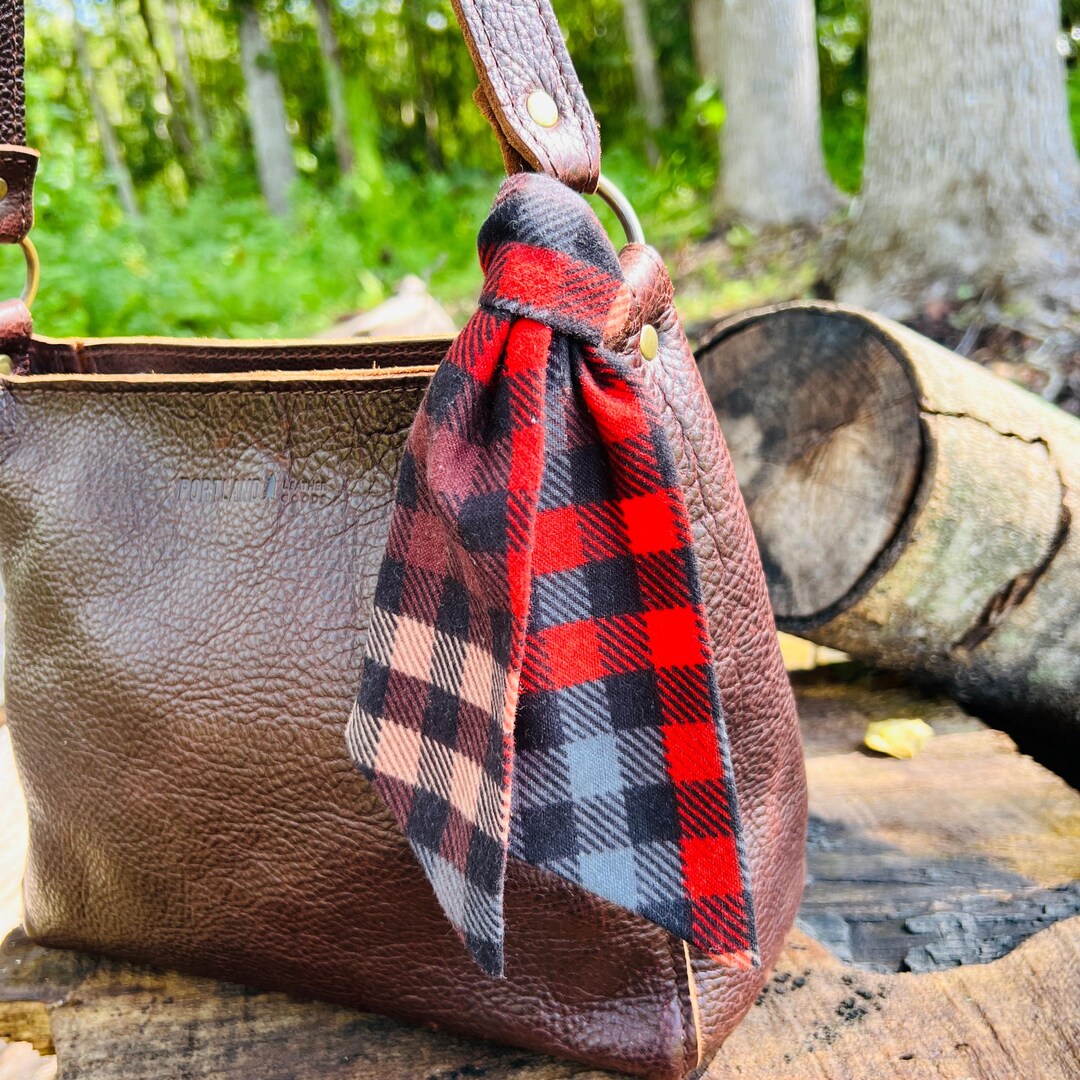 Plaid Purse Scarf - Fall Plaid Flannel Skinny Scarf for Handbag or Tote ...