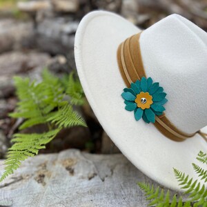 Daisy Flower Hat Band- Leather Flower for Cowgirl Hat - Etsy