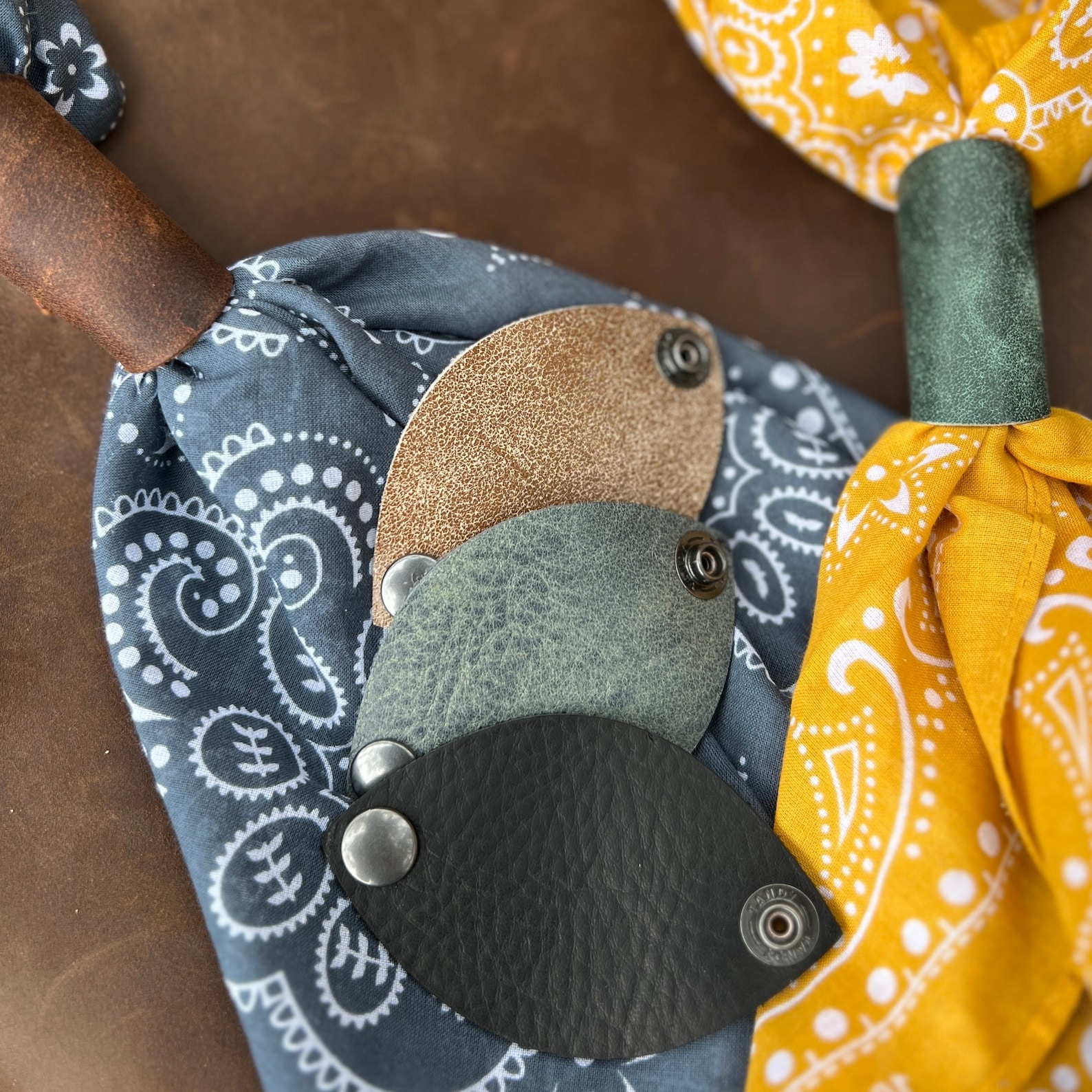 Bandana Slide - Leather Scarf Bolo for Neckerchief, Wildrag and ...