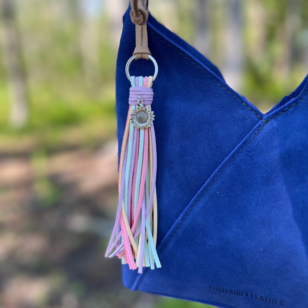 Tassel Purse Charm in Spring Pastels With Sunflower Charm - Etsy
