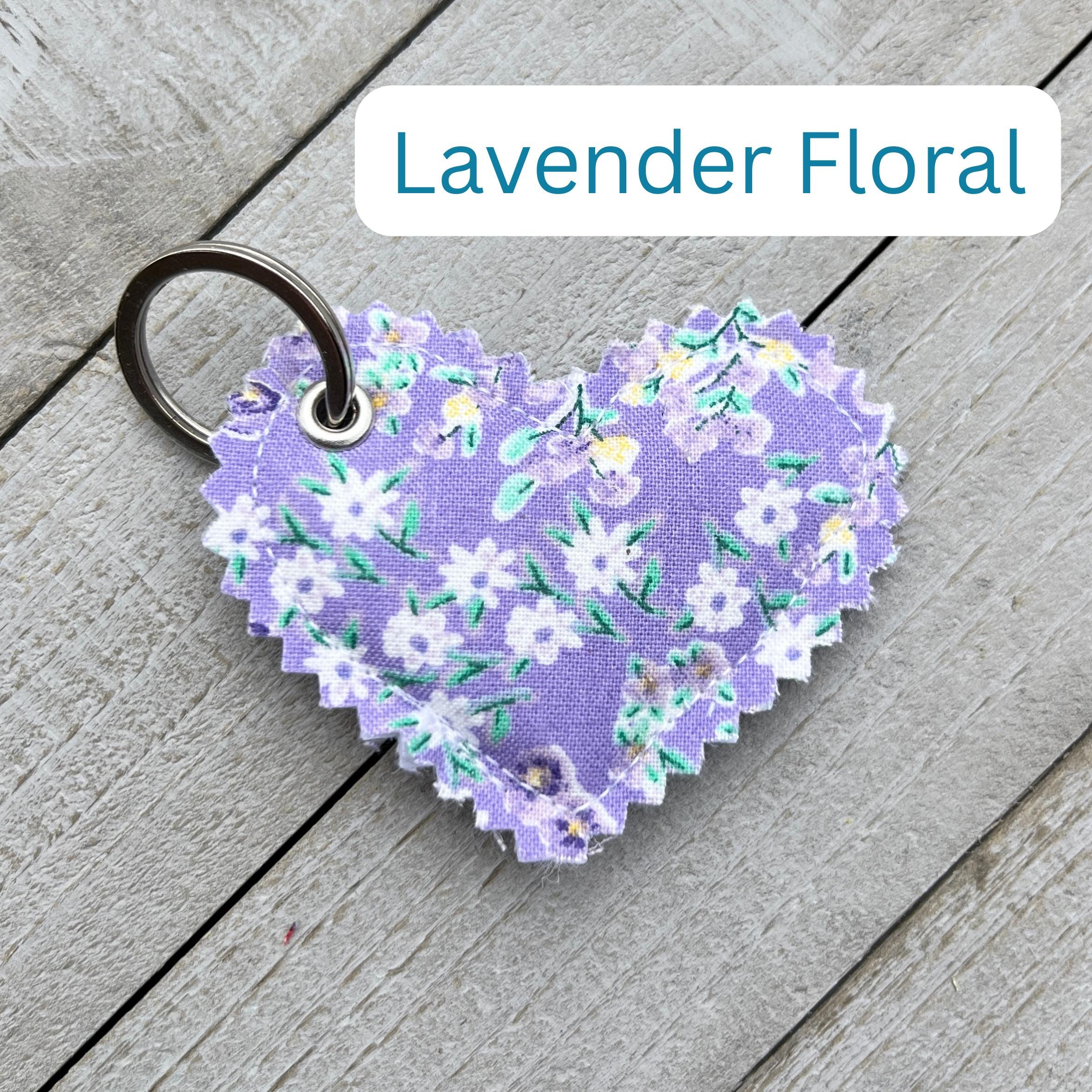 Heart Bag Charm - Cotton Floral - Etsy