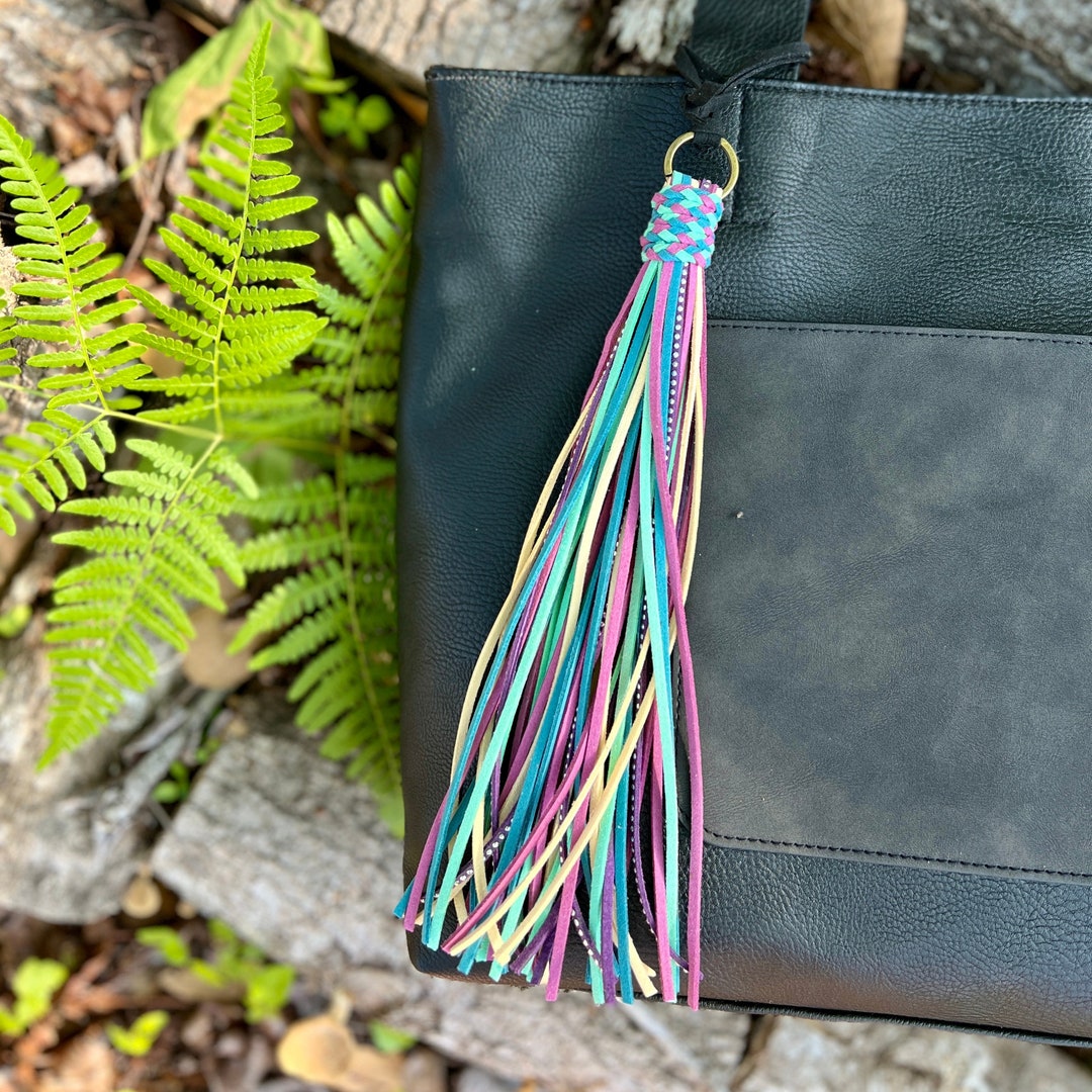 Tassel Purse Charm Deluxe Cool Spring Blue and Purple - Etsy