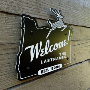 Portland Oregon Welcome Sign - PDX White Stag Reindeer - Custom - Laser ...