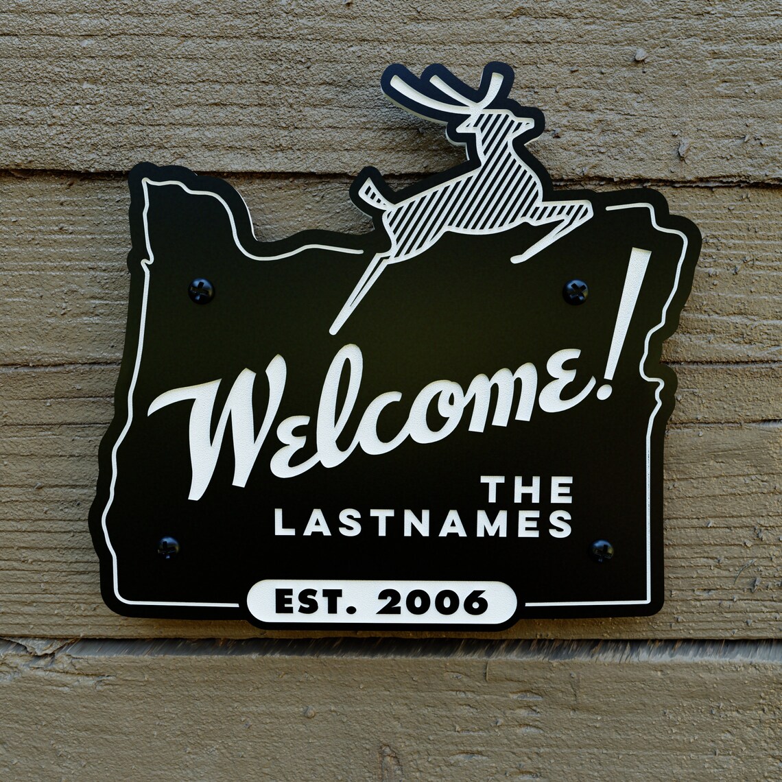 Portland Oregon Welcome Sign PDX White Stag Reindeer - Etsy