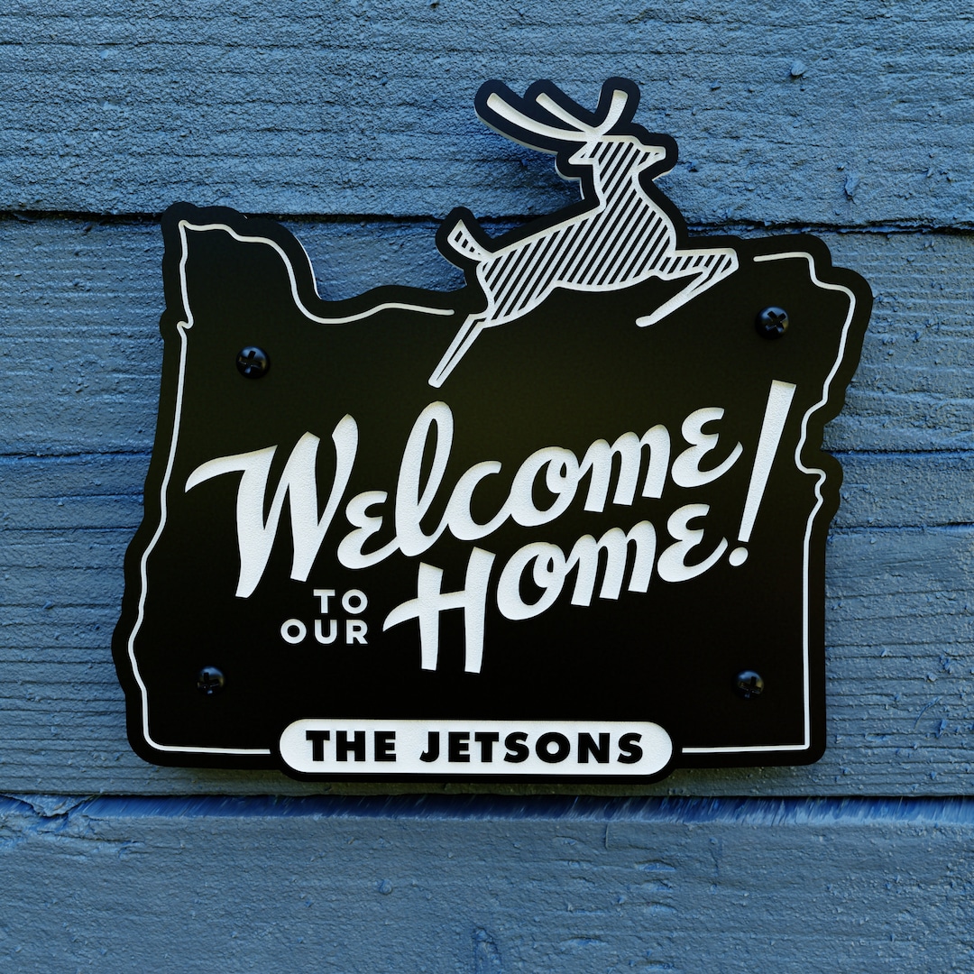 Portland Oregon Welcome Sign - PDX White Stag Reindeer - Custom - Laser ...