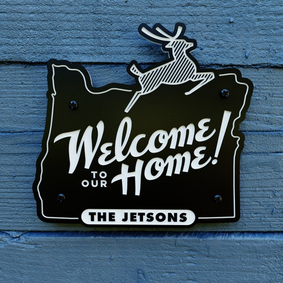 Portland Oregon Welcome Sign PDX White Stag Reindeer - Etsy