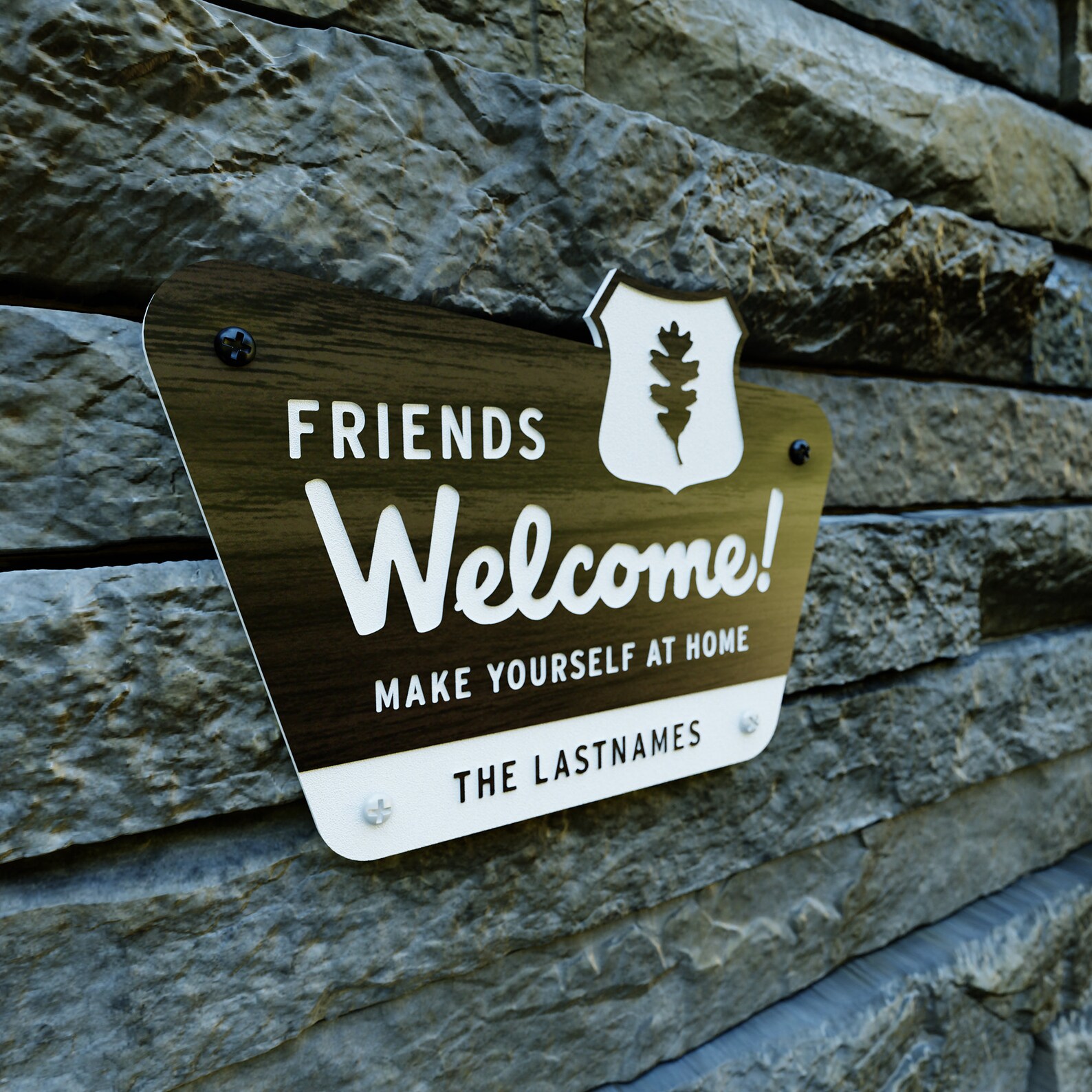Welcome Sign National Parks Style Custom Text Laser Cut Typography Mid ...