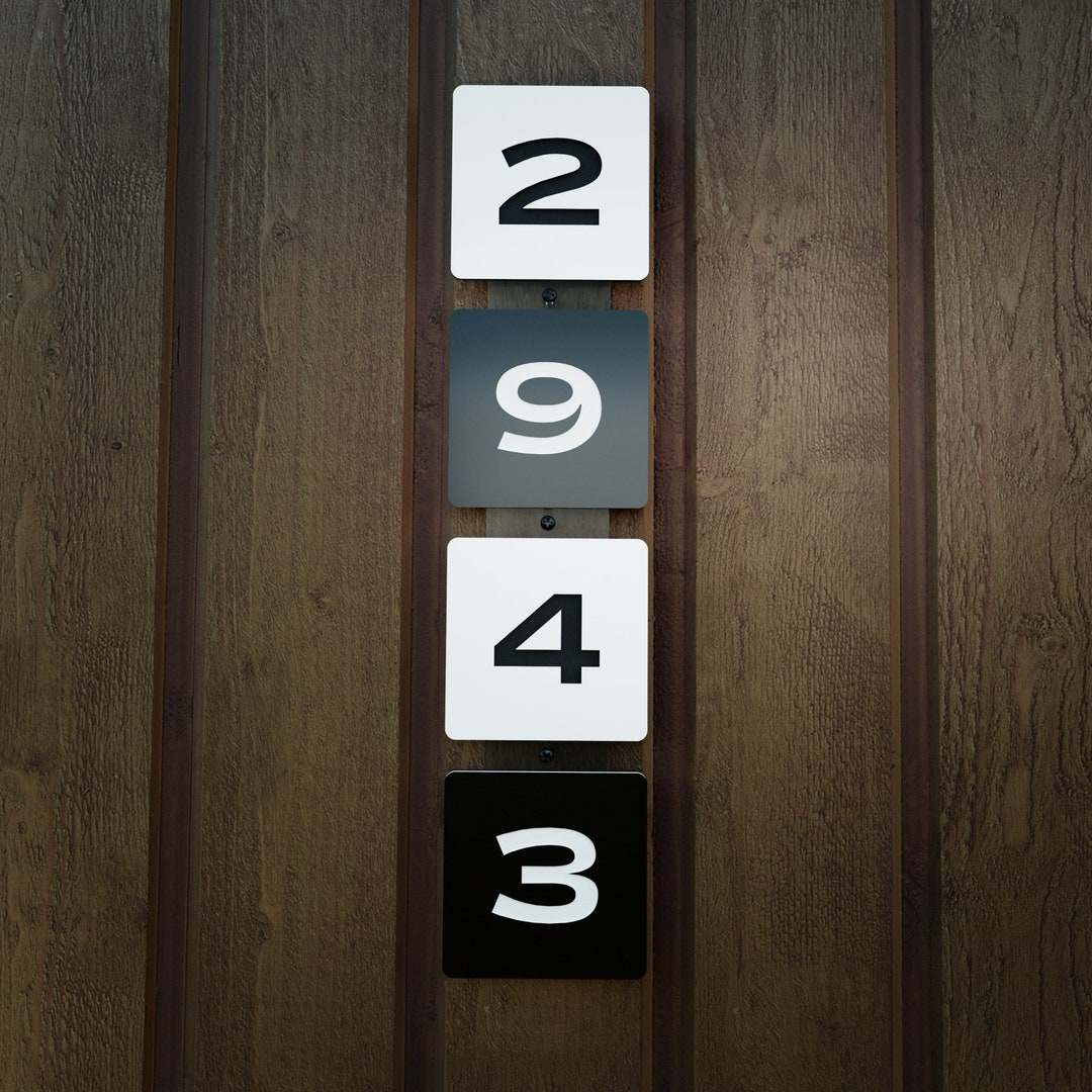 Mid-century House Numbers - Vertical - Custom! Eichler Style Laser Cut ...