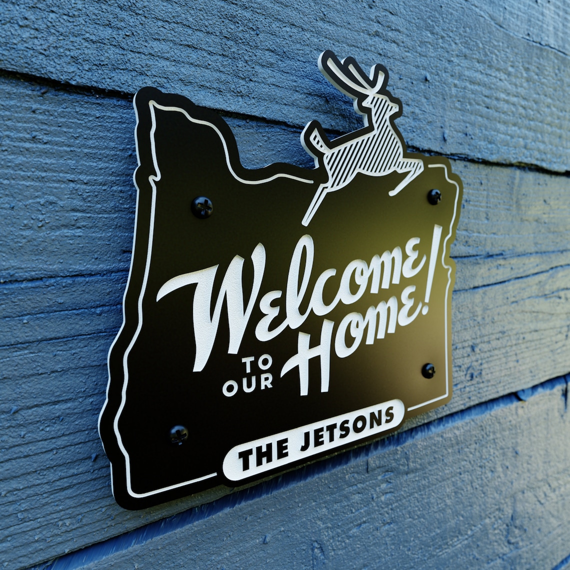 Portland Oregon Welcome Sign PDX White Stag Reindeer - Etsy