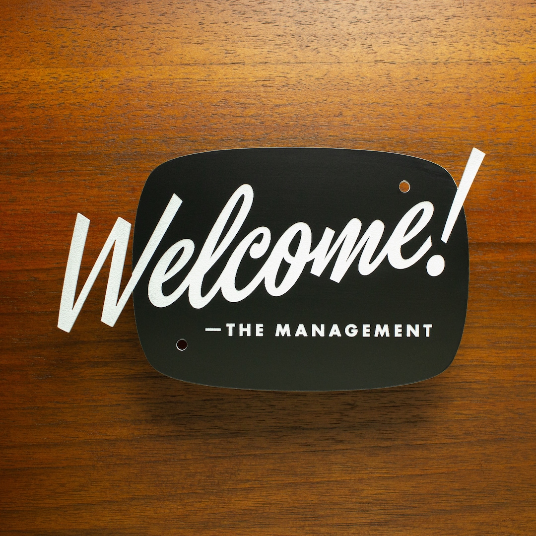 Mid-century Modern Welcome Sign - Custom Your Text - Laser Cut ...