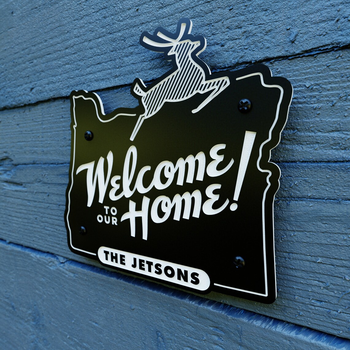 Portland Oregon Welcome Sign PDX White Stag Reindeer - Etsy