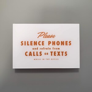 Mid-century Please Silence Phones Sign, or Your Custom Text! Laser Cut ...