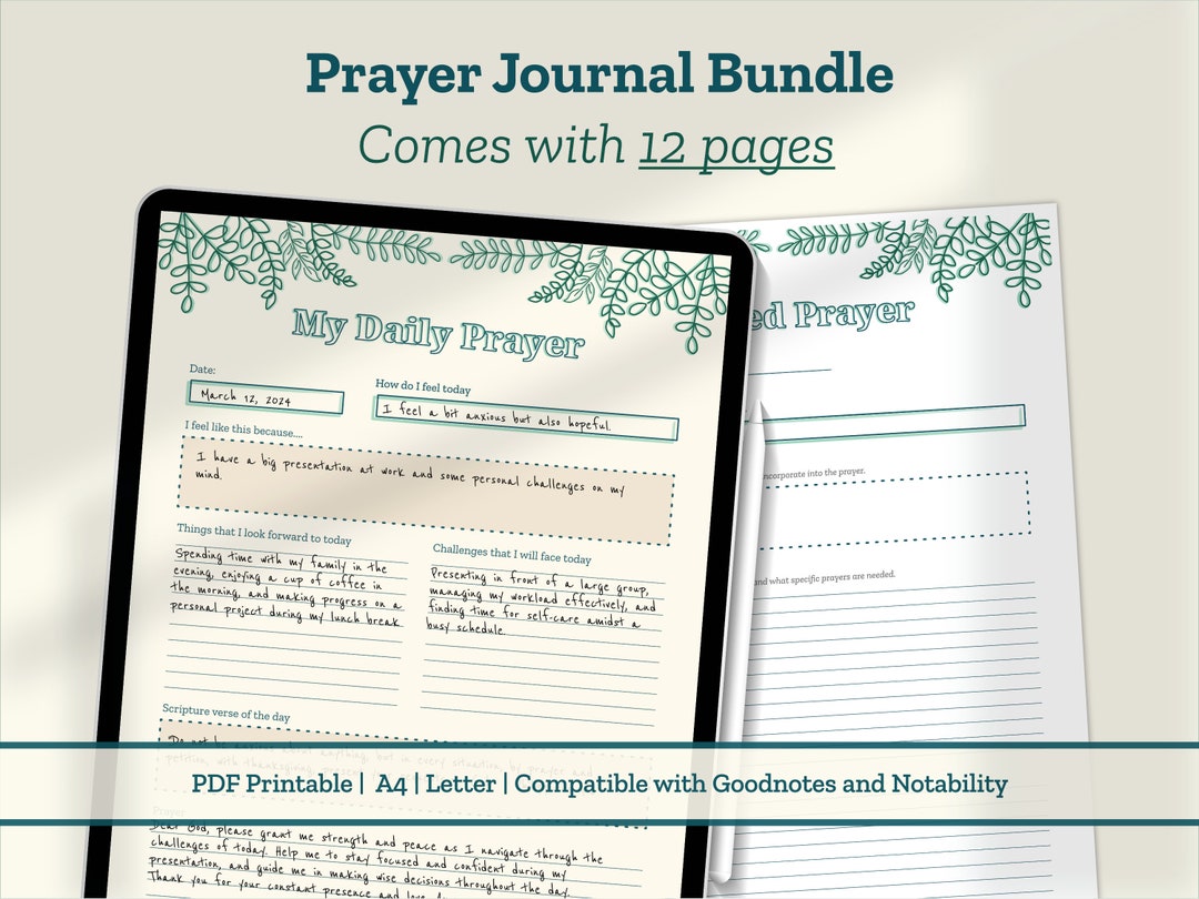 Prayer Journal Digital Download Prayer Journal Printable Template ...