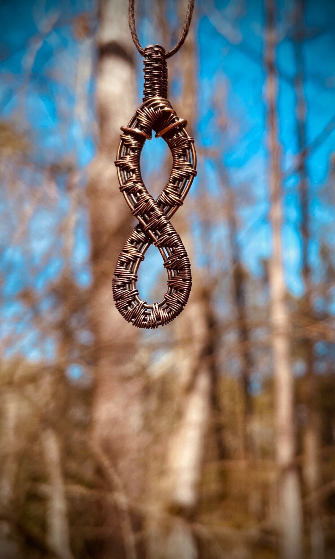 Infinity Double Pyramid.snake Weave Pendant Made From Pure Copper Wire ...