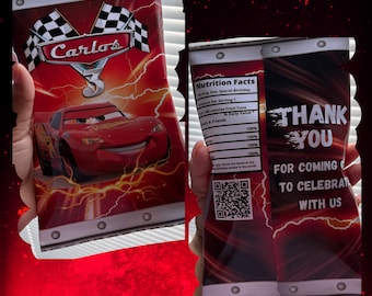 Cars Chip Bags Wrapper - Cars Party - Lightning Mcqueen - Cars Movie ...