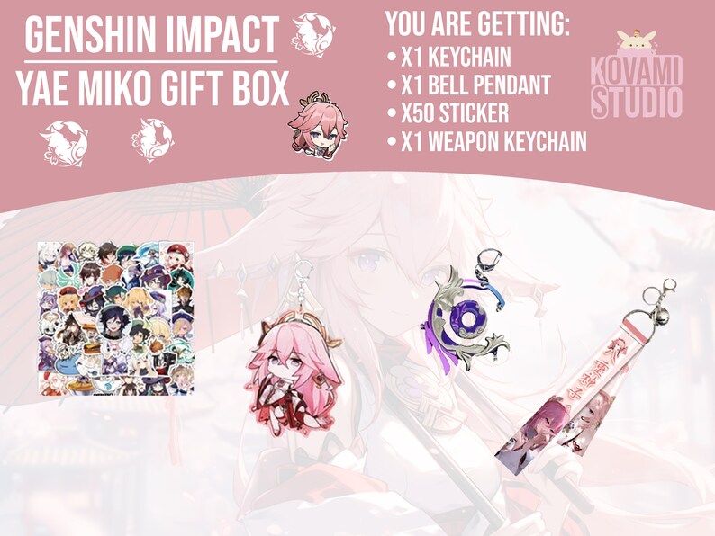 Yae Miko Genshin Impact Gift Box Mystery Box Genshin Figure Action ...