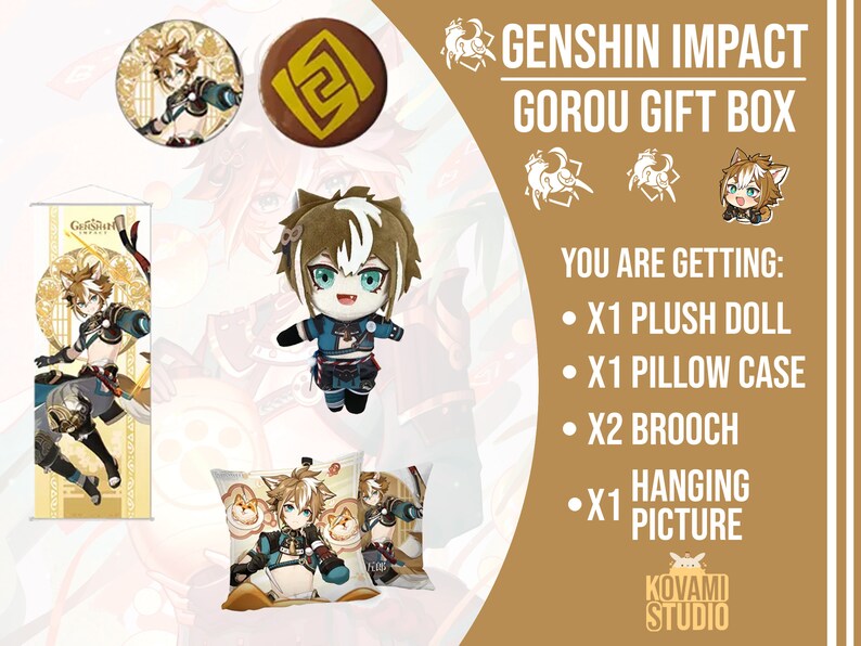 Gorou Genshin Impact Gift Box Mystery Box Genshin Figure Anime Merch ...