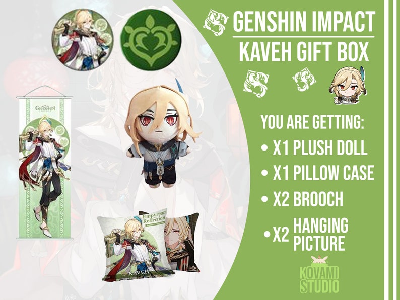 Kaveh Genshin Impact Gift Box Mystery Box Genshin Figure Anime Merch ...