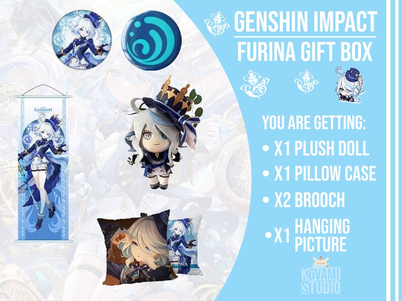 Furina Genshin Impact Gift Box Mystery Box Genshin Figure Anime Merch ...