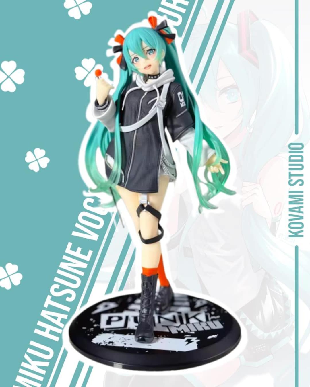 Hatsune Miku Punk Style Figurine – Handmade 3D Printed Vocaloid Anime ...