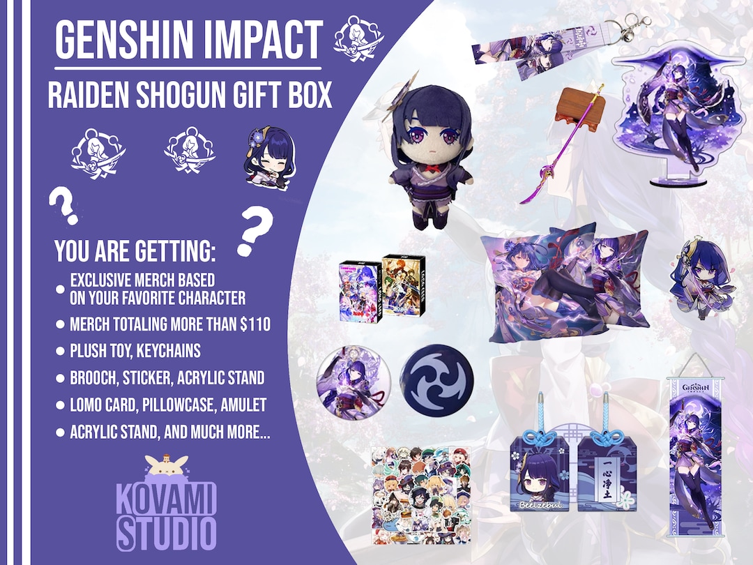Raiden Shogun Genshin Impact Gift Box Mystery Box Genshin Figure Action ...