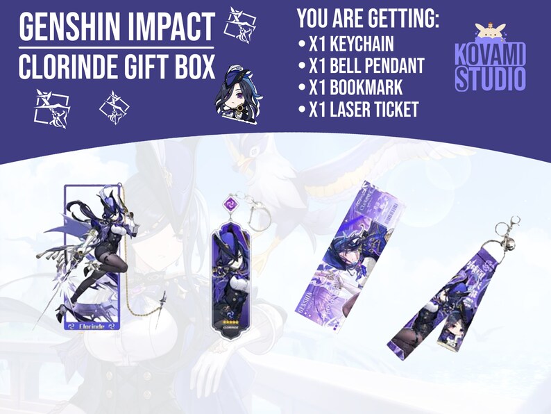 Clorinde Genshin Impact Gift Box Mystery Box Genshin Figure Anime Merch ...