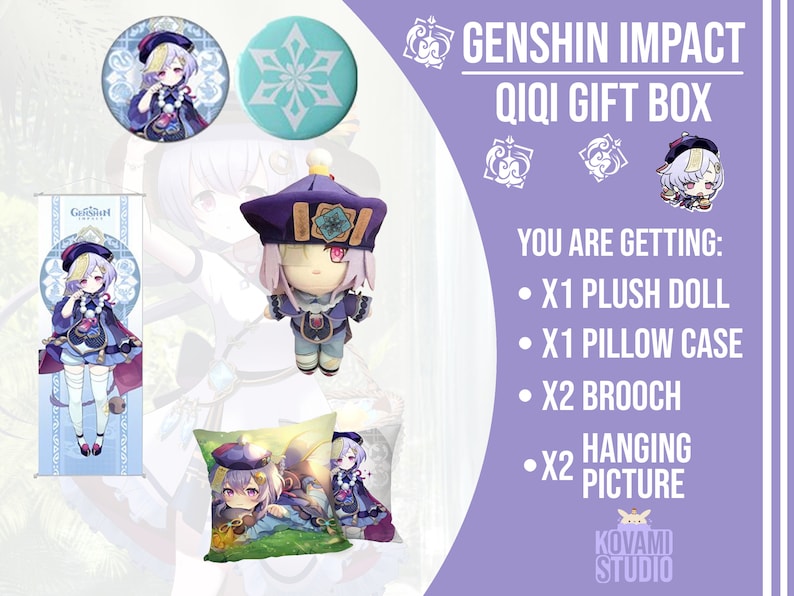 Qiqi Genshin Impact Gift Box Mystery Box Genshin Figure Anime Merch ...