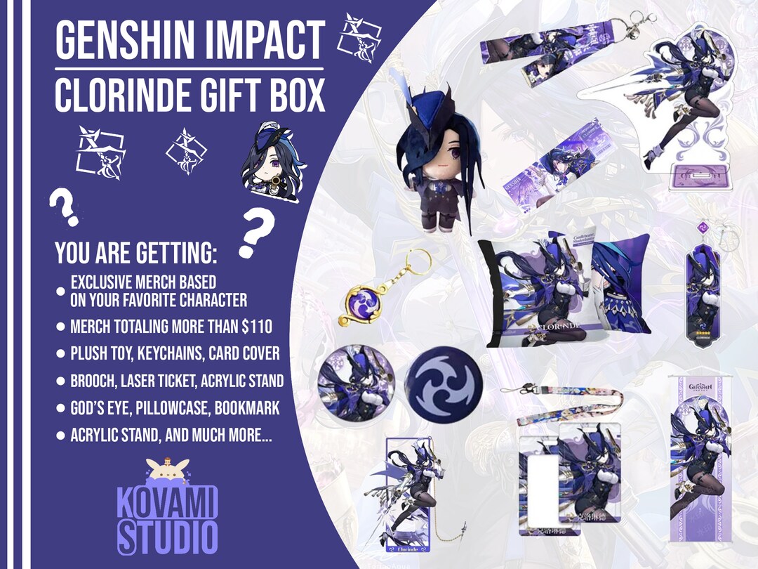 Clorinde Genshin Impact Gift Box | Mystery Box | Genshin Figure | Anime ...