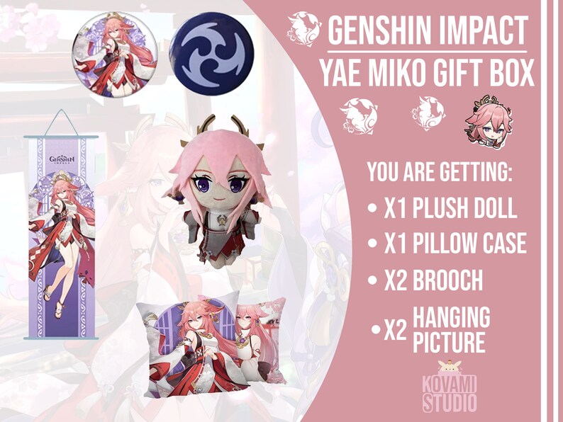 Yae Miko Genshin Impact Gift Box Mystery Box Genshin Figure Action ...