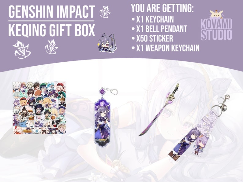 Keqing Genshin Impact Gift Box Mystery Box Genshin Figure Anime Merch ...