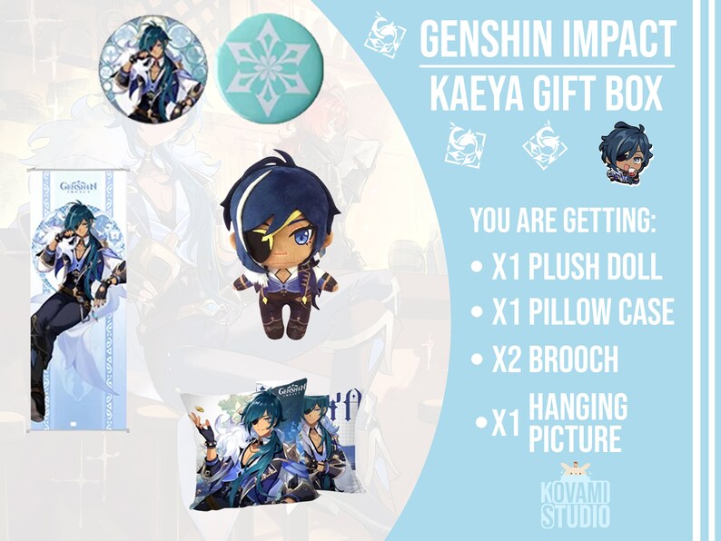 Kaeya Genshin Impact Gift Box Mystery Box Genshin Figure Anime Merch ...