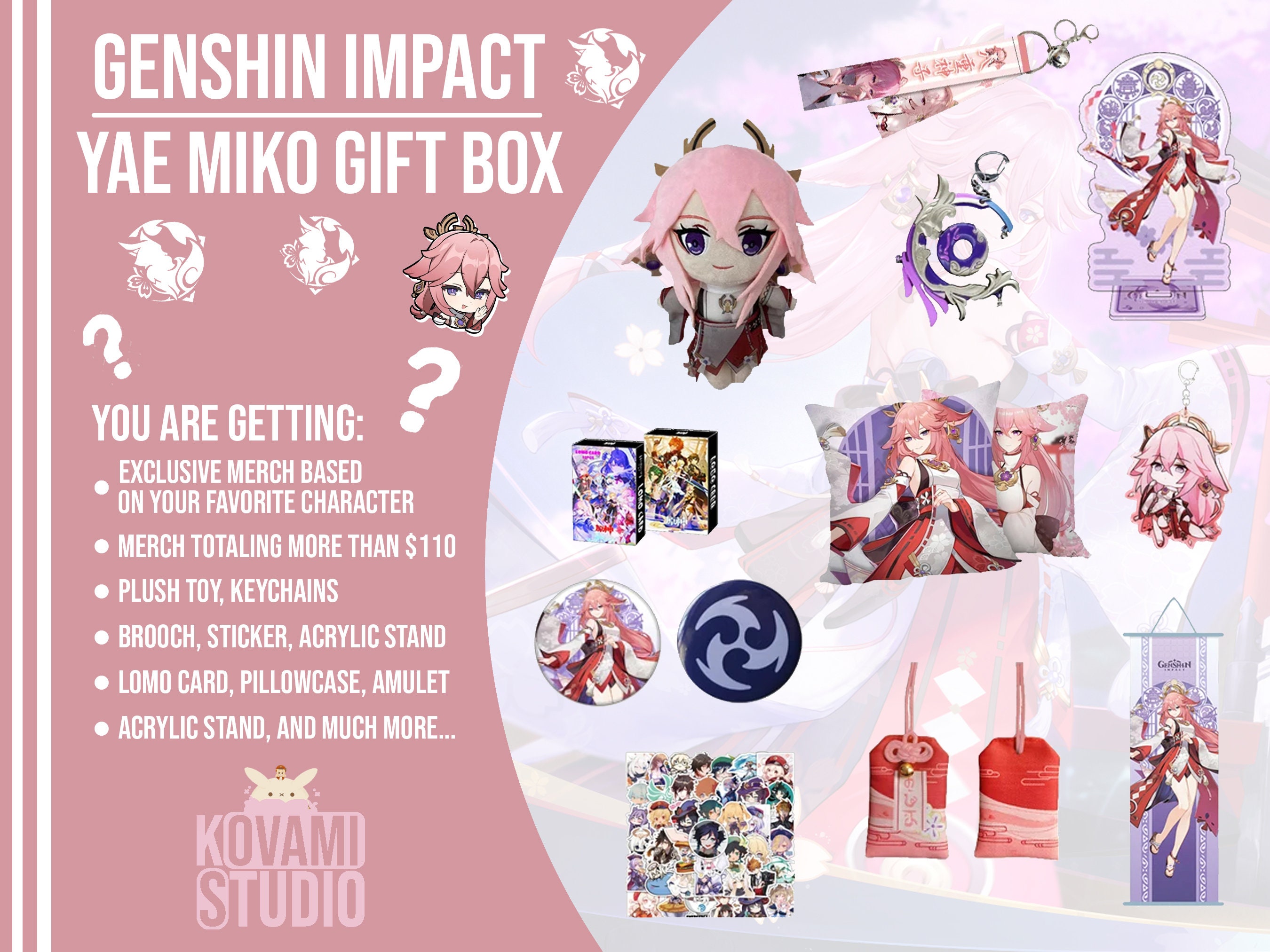 Yae Miko Genshin Impact Gift Box Mystery Box Genshin Figure Action ...