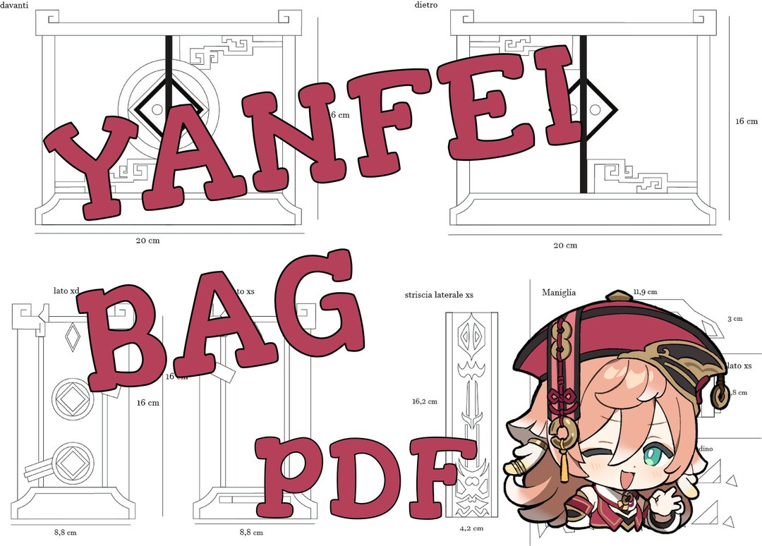 Yanfei's Bag PDF Sewing Pattern Genshin Impact - Etsy